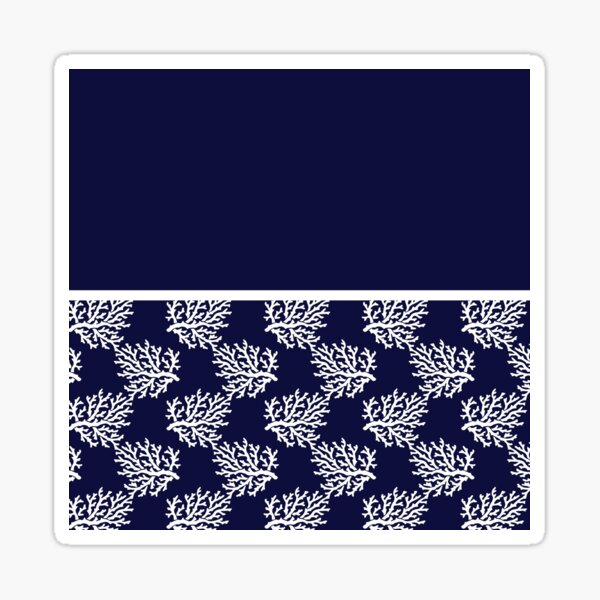 "White corals on a navy blue background" Sticker for Sale by ...