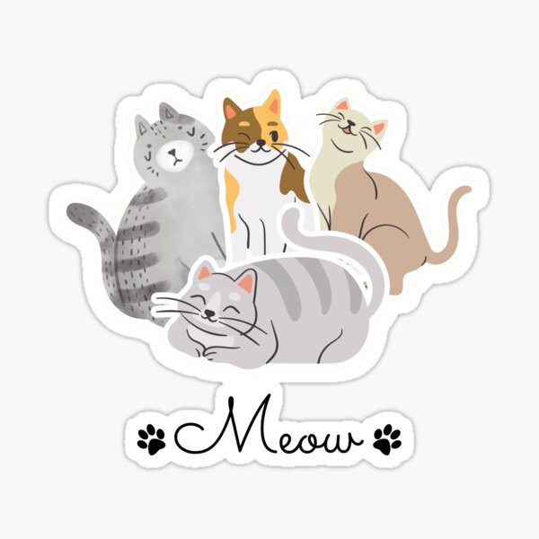 ""Meow" Cute Cats Picture Collage Clipart" Sticker for Sale by RCKenny ...