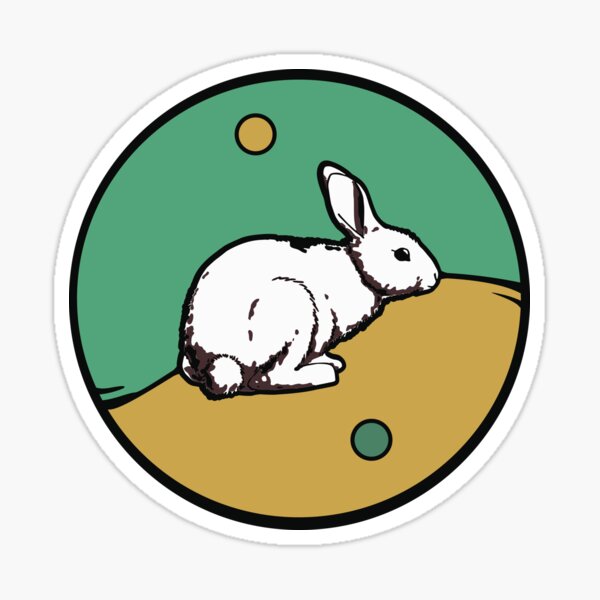 "white rabbit" Sticker for Sale by petel-paun | Redbubble
