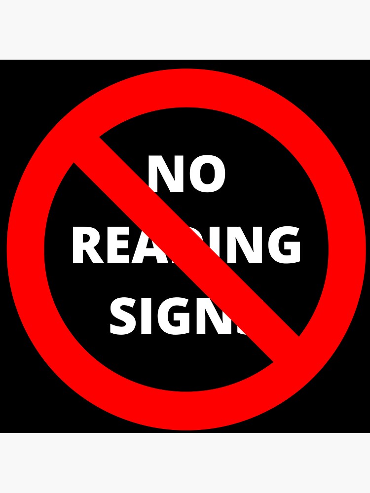 "no reading signs" Sticker for Sale by lukelux | Redbubble