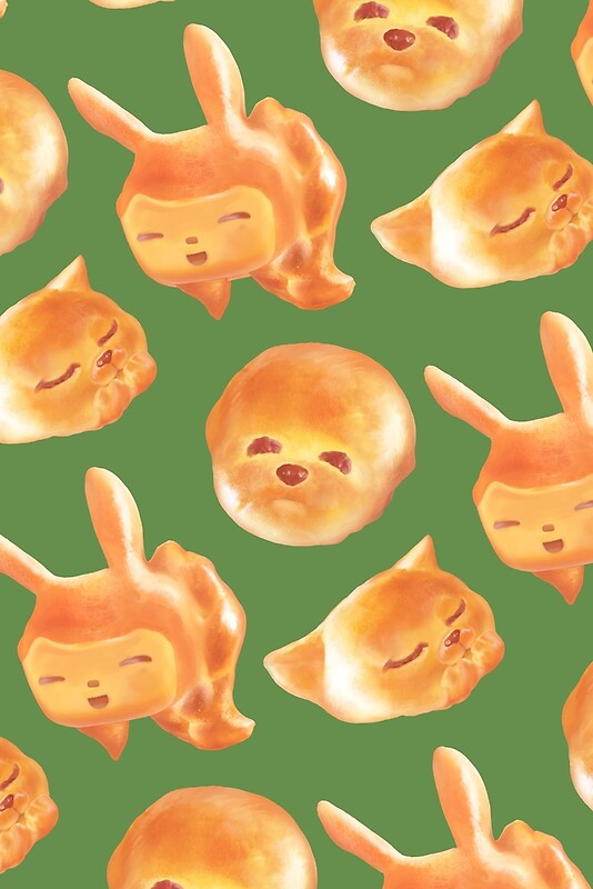 "Adorable Animal Shaped Bread Pattern" by zkozkohi | Redbubble