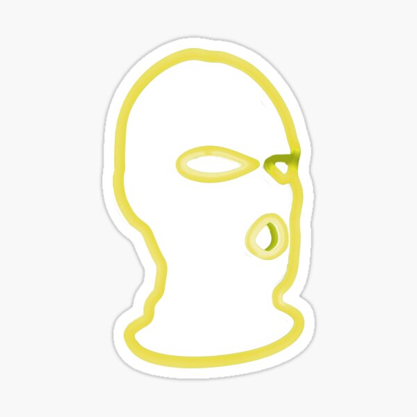 "Yellow Full face mask Hooligan // Ski mask" Sticker for Sale by ...