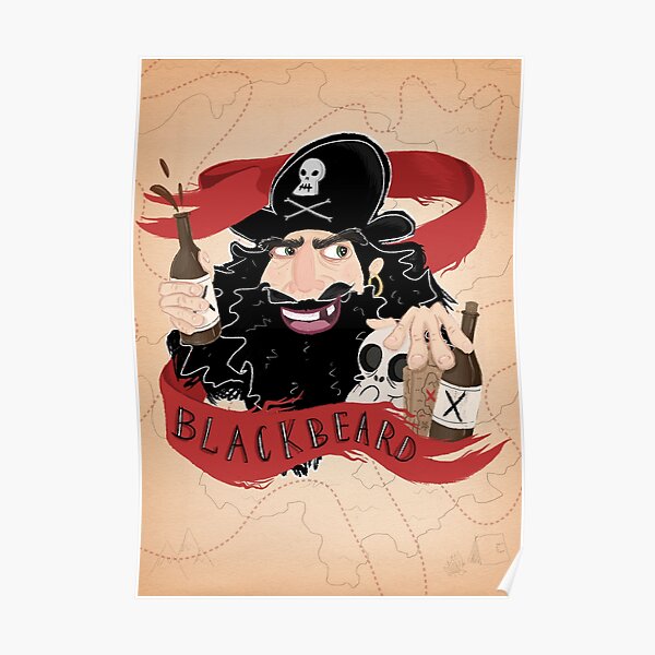 "Blackbeard Pirate Character" Poster by DIKittyPants | Redbubble