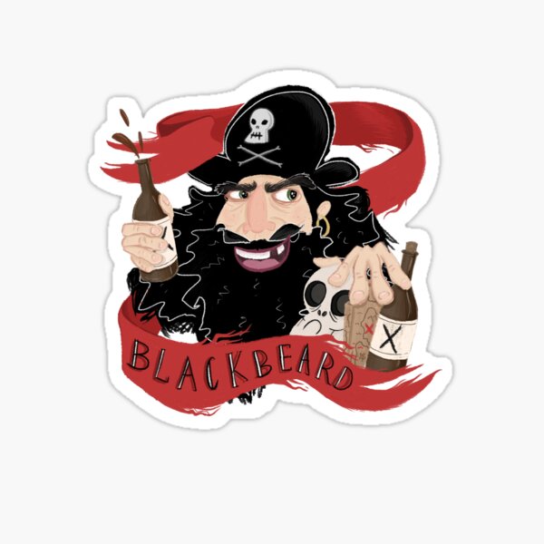 "Blackbeard Pirate Character" Sticker by DIKittyPants | Redbubble