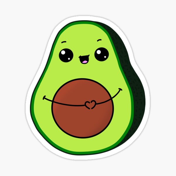 "Cute Avocado" Sticker for Sale by MALLI- | Redbubble