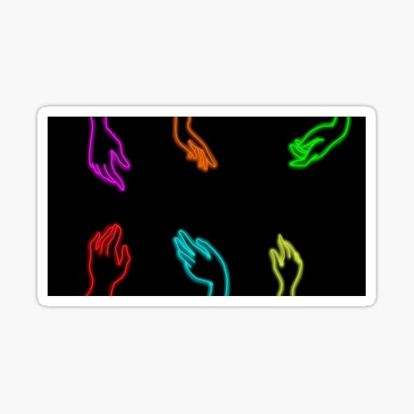 "Neon Hands" Sticker for Sale by maddiamond94 | Redbubble