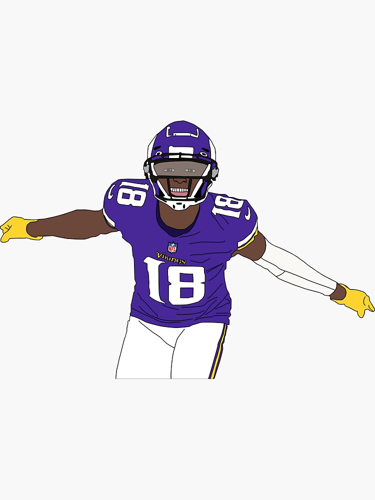 "Justin Jefferson Cartoon" Sticker by clateditz | Redbubble