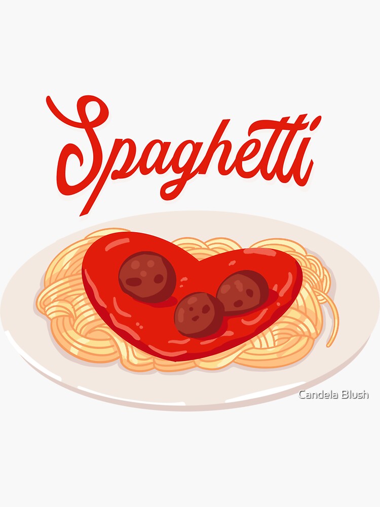 "Spaghetti love" Sticker for Sale by bookishwhimsy | Redbubble