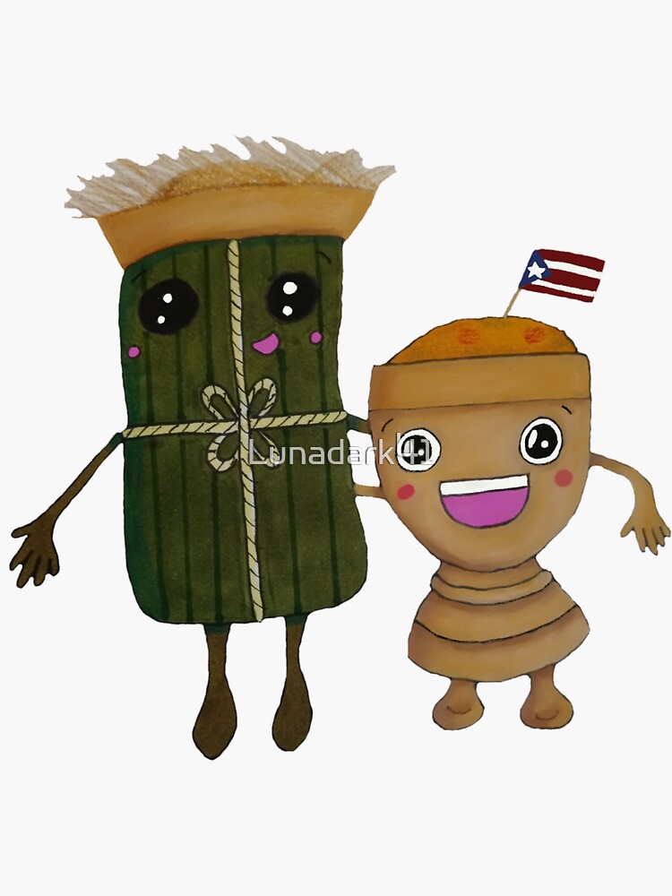 Pegatina «Pastel y mofongo» de Lunadark41 | Redbubble