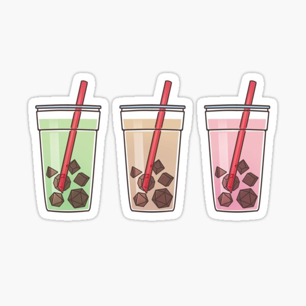 "Polyhedral Dice Boba " Sticker for Sale by Alysserie | Redbubble