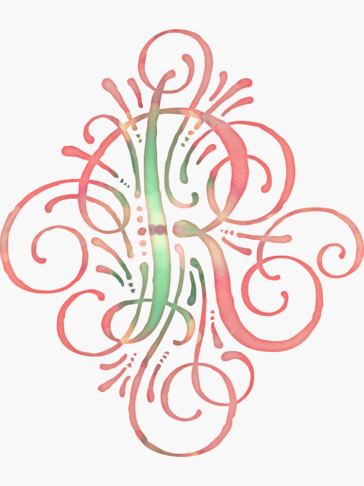 "Monogram Watercolor Typography Letter R" Sticker for Sale by ...