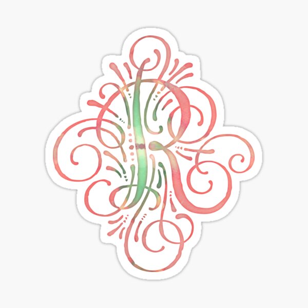 "Monogram Watercolor Typography Letter R" Sticker for Sale by ...