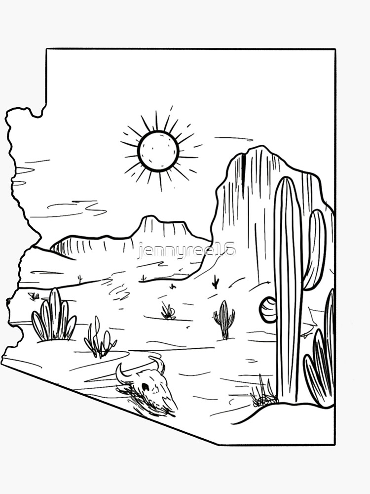 "Arizona Landscape Black and White" Sticker for Sale by jennyree16 ...