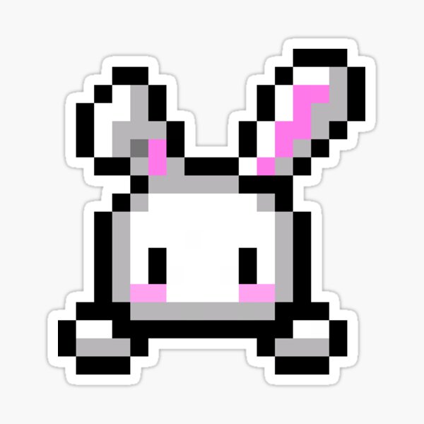 "Cute Pixel Bunny Head Sticker" Sticker for Sale by sickbuggy | Redbubble