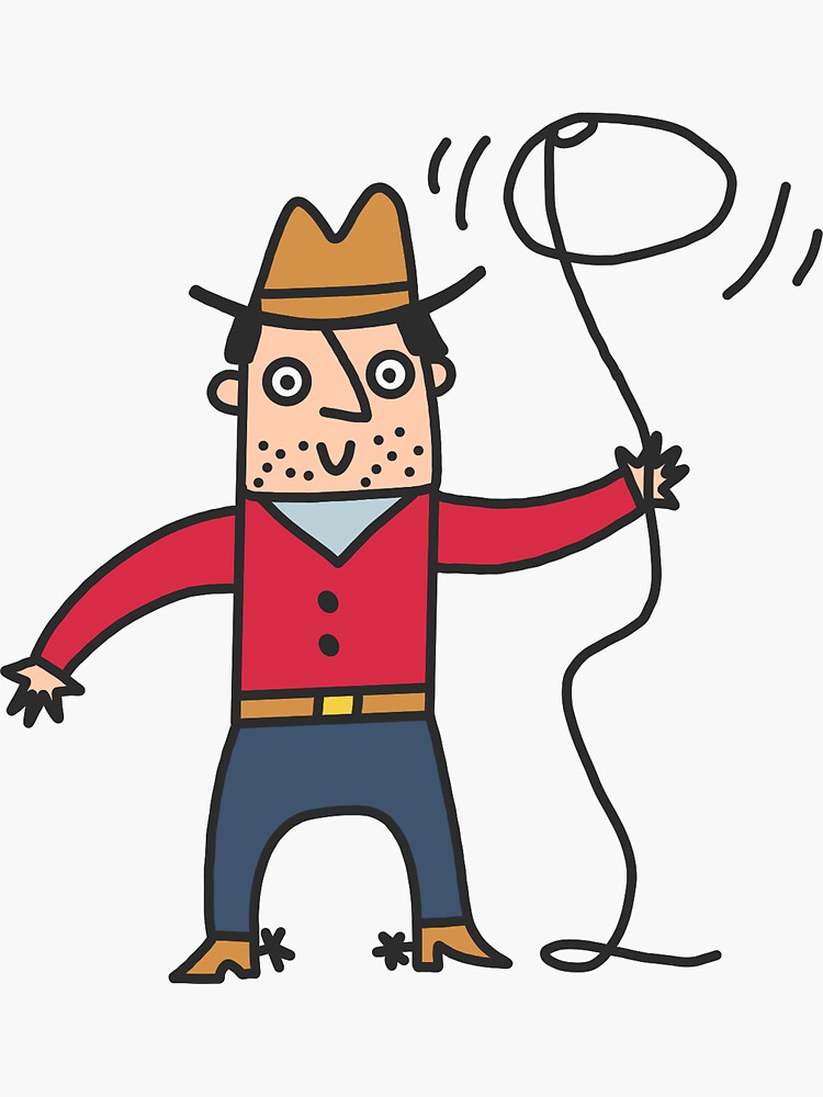 "simple cowboy" Sticker by samblackwelder | Redbubble