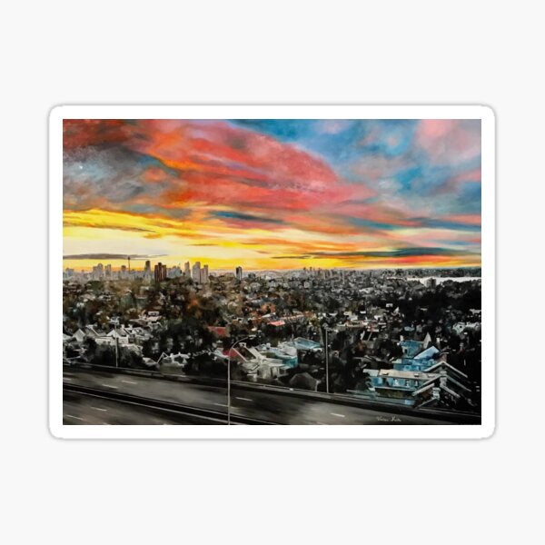 "Sydney Eastern Suburbs Skyline by Vivian Falk" Sticker for Sale by ...