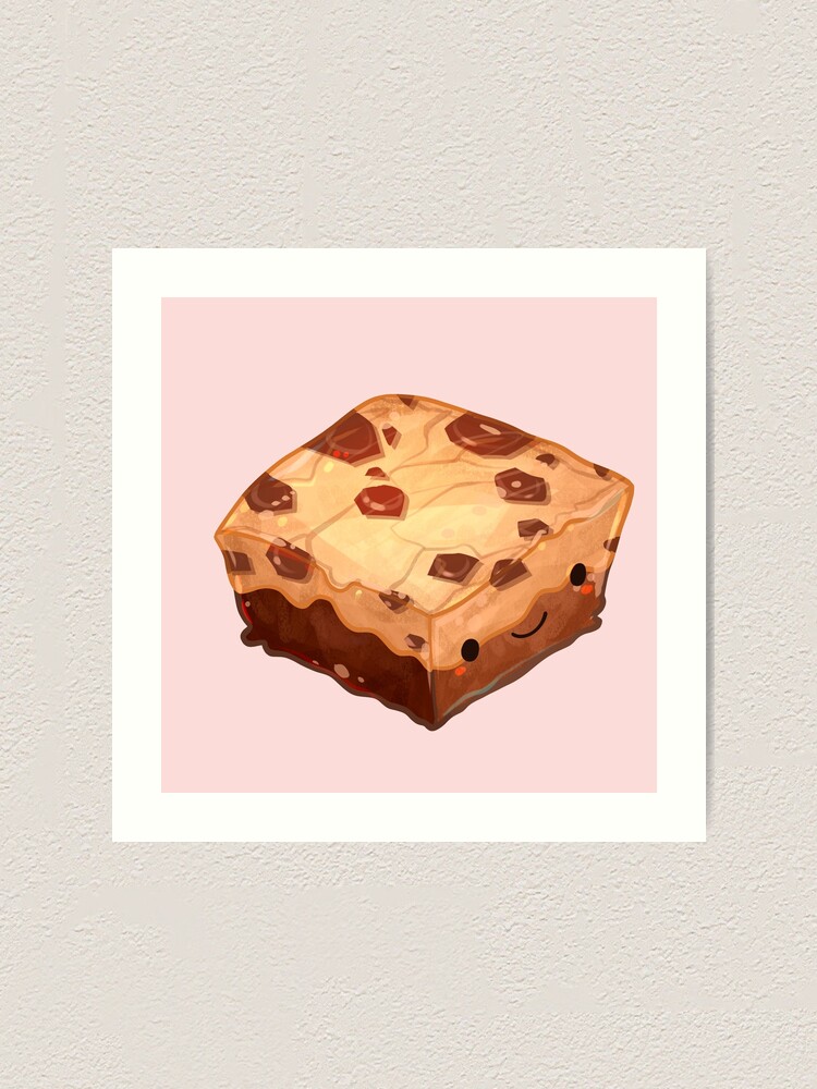 "Cute Brookie (Brownie and Chocolate Chip Cookie)" Art Print for Sale ...