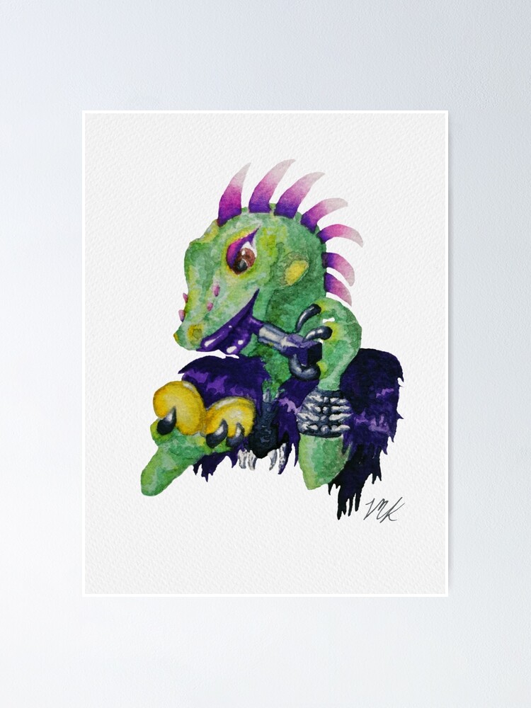 "Punk rock lizard" Poster for Sale by SillyCookies | Redbubble