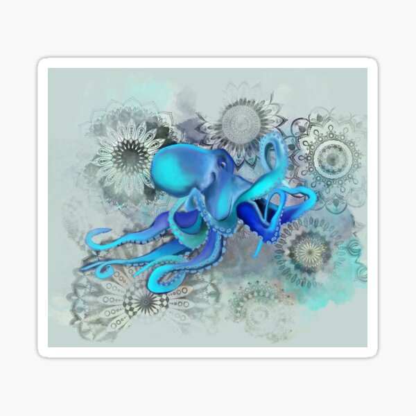 "Blue Octopus " Sticker for Sale by RenCamz1 | Redbubble