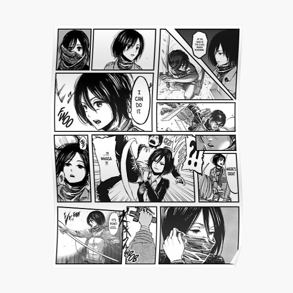 "Mikasa Manga Panel" Poster for Sale by gxnite | Redbubble