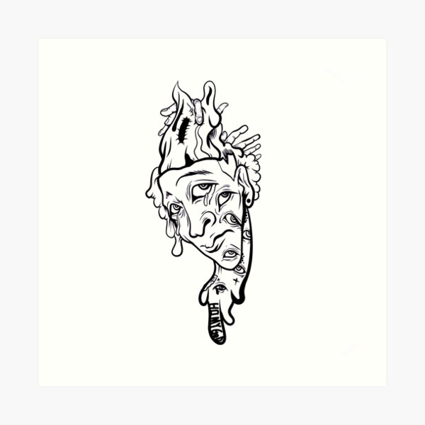 "Trippy weird multiple eyes man illustration " Art Print for Sale by ...