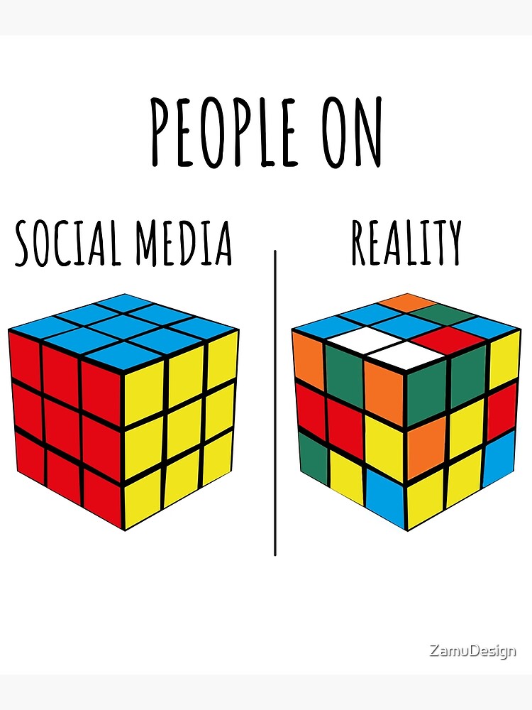 "People on Social Media vs Reality" Poster for Sale by ZamuDesign ...