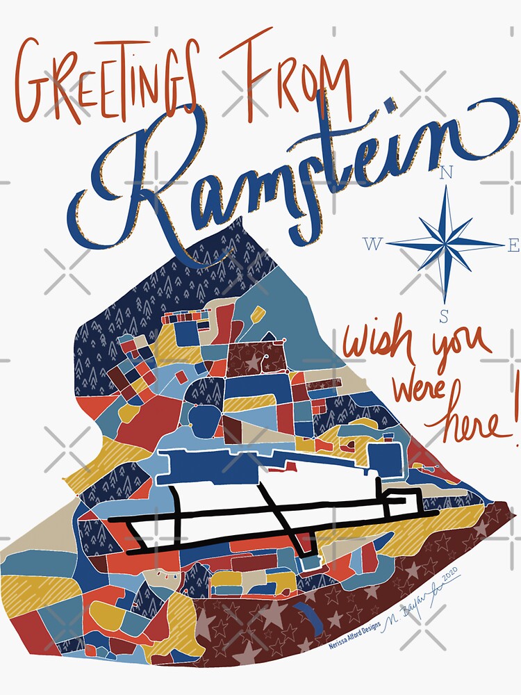 "Greetings from Ramstein" Sticker for Sale by NerissaAlford | Redbubble
