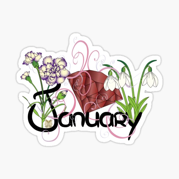 "January" Sticker by OrangeEden | Redbubble