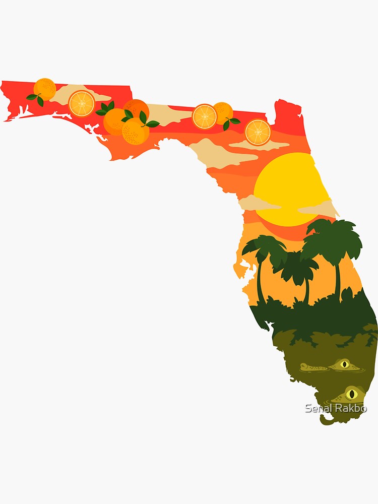 "Florida, The Sunshine State" Sticker for Sale by Senal Rakbo | Redbubble