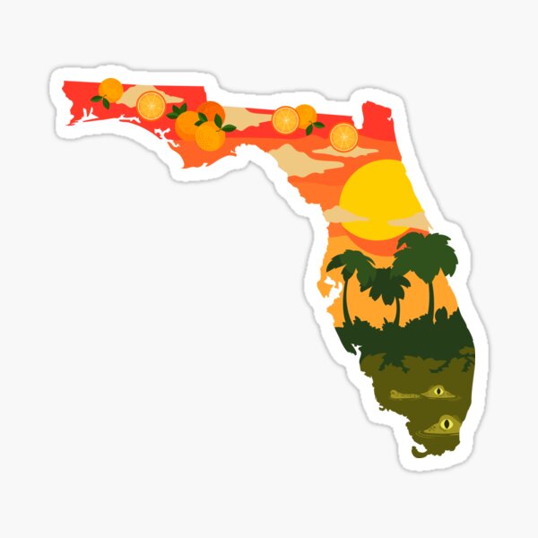 "Florida, The Sunshine State" Sticker for Sale by Senal Rakbo | Redbubble