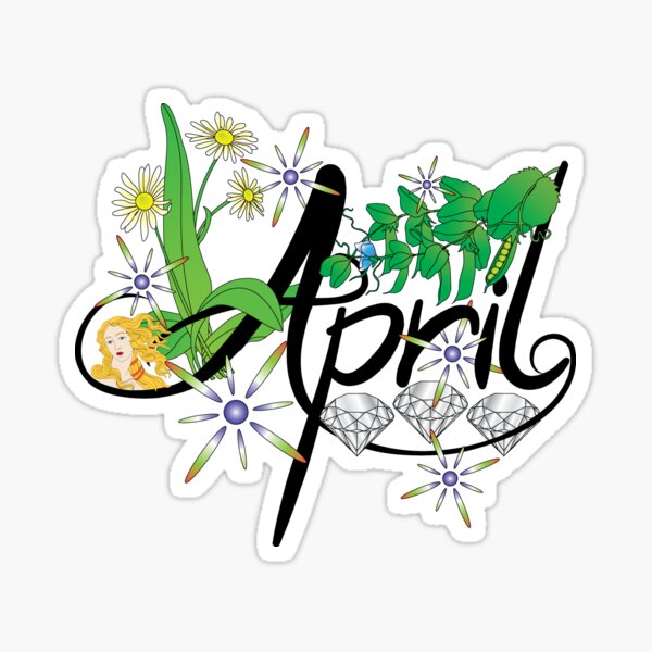 "April" Sticker for Sale by OrangeEden | Redbubble