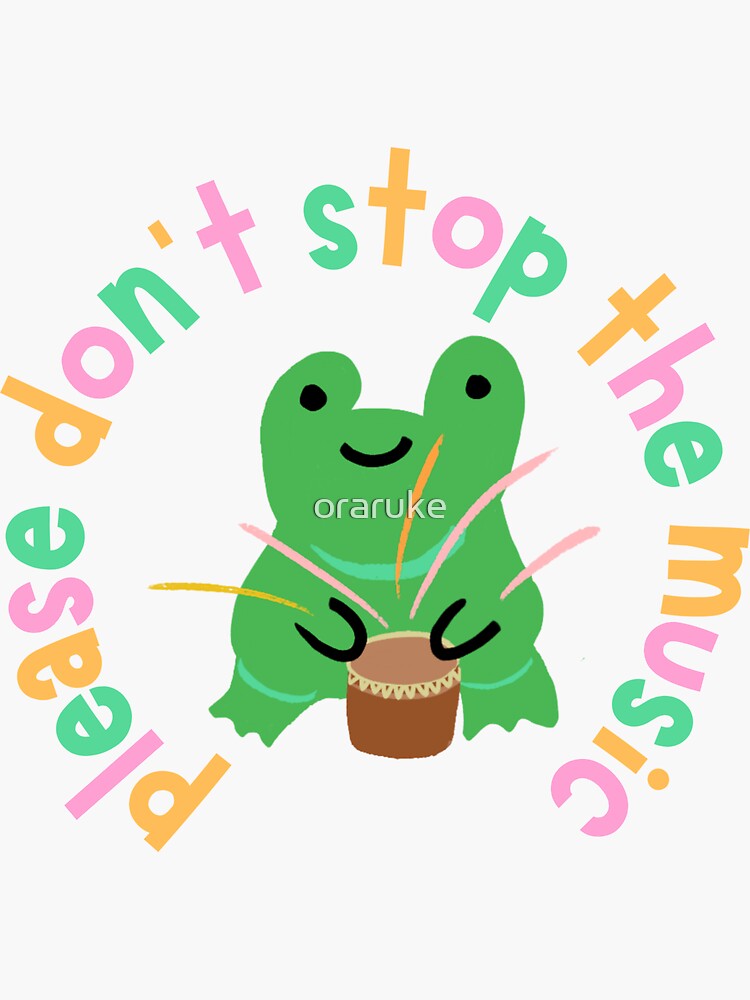 "Please don't stop the music frog | kawaii cute " Sticker for Sale by ...