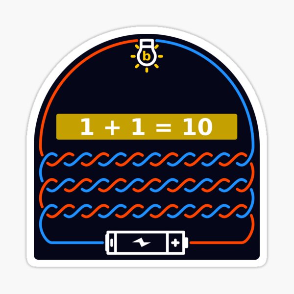 "Electric circuit - Binary addition" Sticker by WJBM | Redbubble