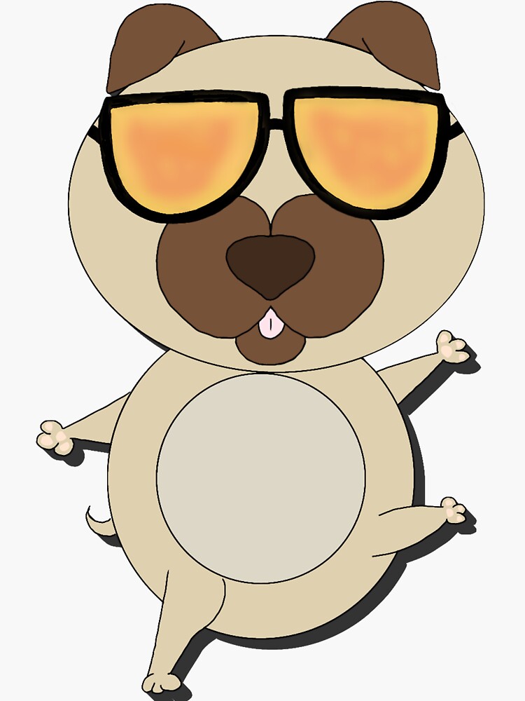 "chibi cute dancing pug drawing" Sticker for Sale by MusicVibe | Redbubble