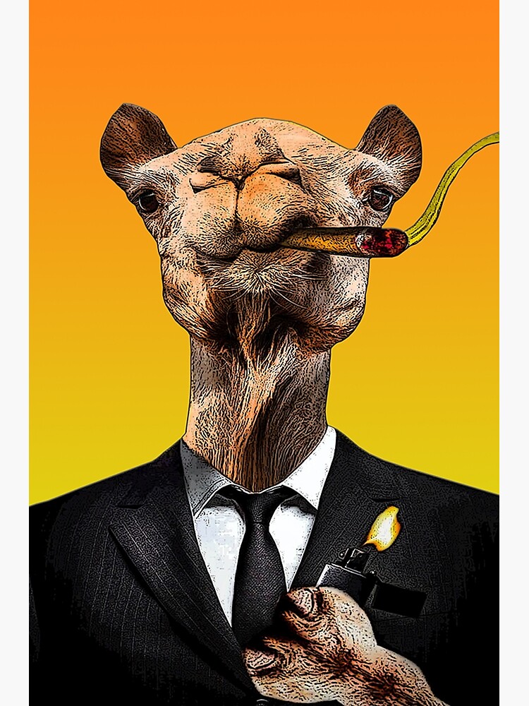 "Camel Boss on Suit Smoking a Cigar Pop Art" Art Print by Botohan ...