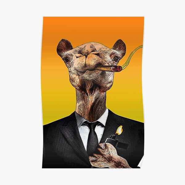 Póster «Camel Boss en traje fumando un cigarro Pop Art» de Botohan ...