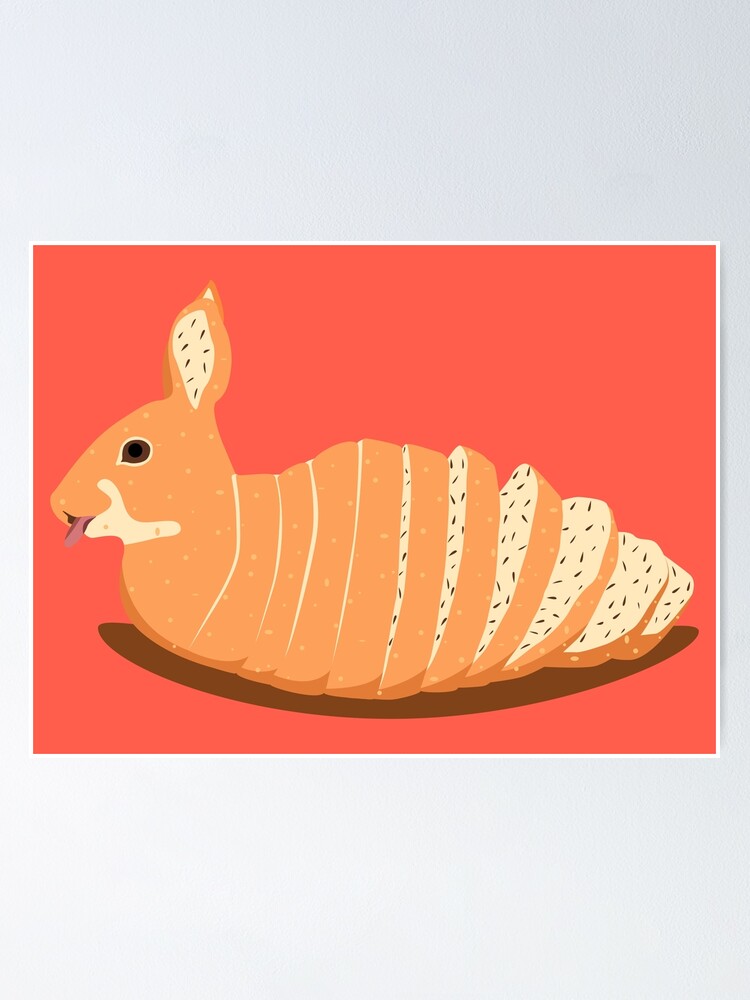 "Cute Bunny Rabbit Loaf Bread Illustration" Poster by JaiStore | Redbubble