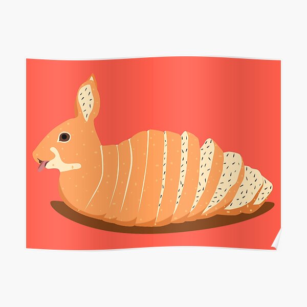 "Cute Bunny Rabbit Loaf Bread Illustration" Poster by JaiStore | Redbubble