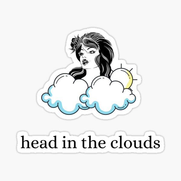 "Head in the Clouds" Sticker for Sale by CreativeRipple | Redbubble