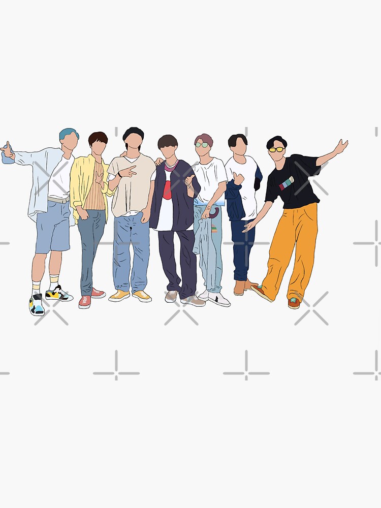 "BTS dynamite group photo" Sticker for Sale by Jordiartdesigns | Redbubble
