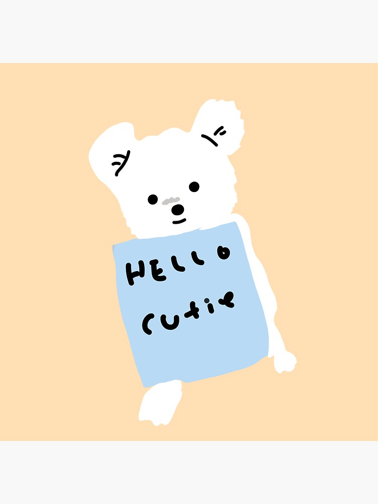"Jumping hello cutie" Sticker for Sale by softmilkjelly | Redbubble