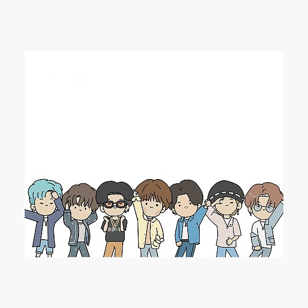 "BTS cartoon design Fan art " Photographic Print by Alpineocean | Redbubble