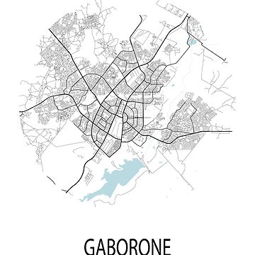 "Gaborone City Map of Botswana - Circle" Acrylic Block for Sale by ...