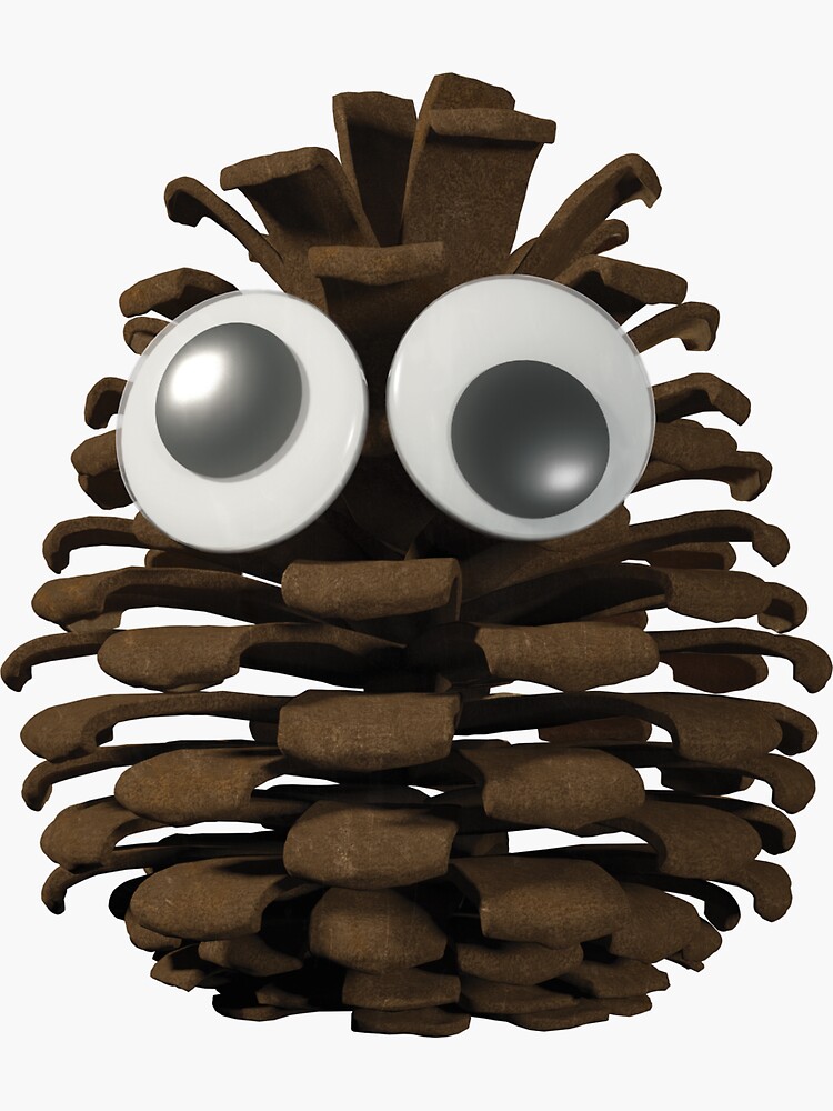 "Googly-Eyed Pinecone" Sticker by browntimmy | Redbubble