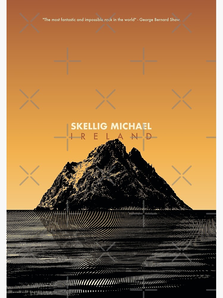 "Skellig Michael Island Minimalist Art - Ireland Gift" Poster for Sale ...
