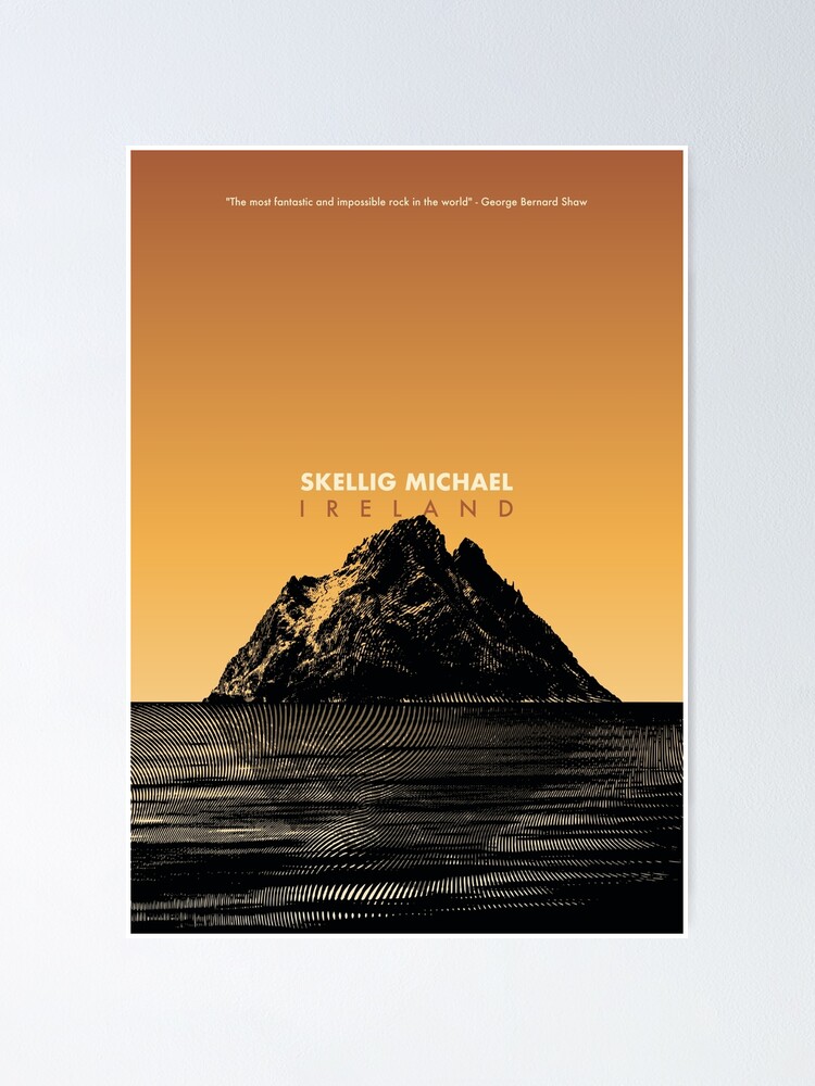"Skellig Michael Island Minimalist Art - Ireland Gift" Poster for Sale ...
