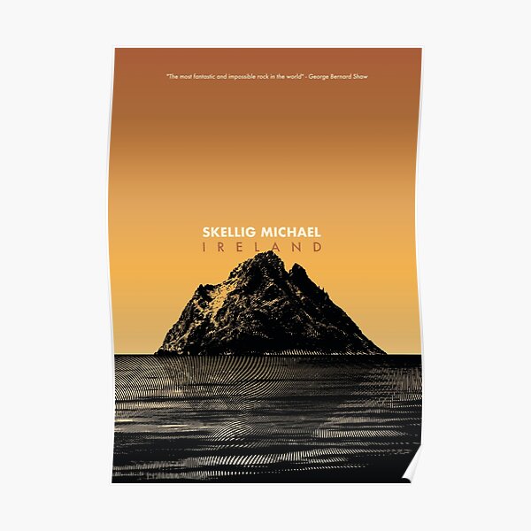 "Skellig Michael Island Minimalist Art - Ireland Gift" Poster for Sale ...