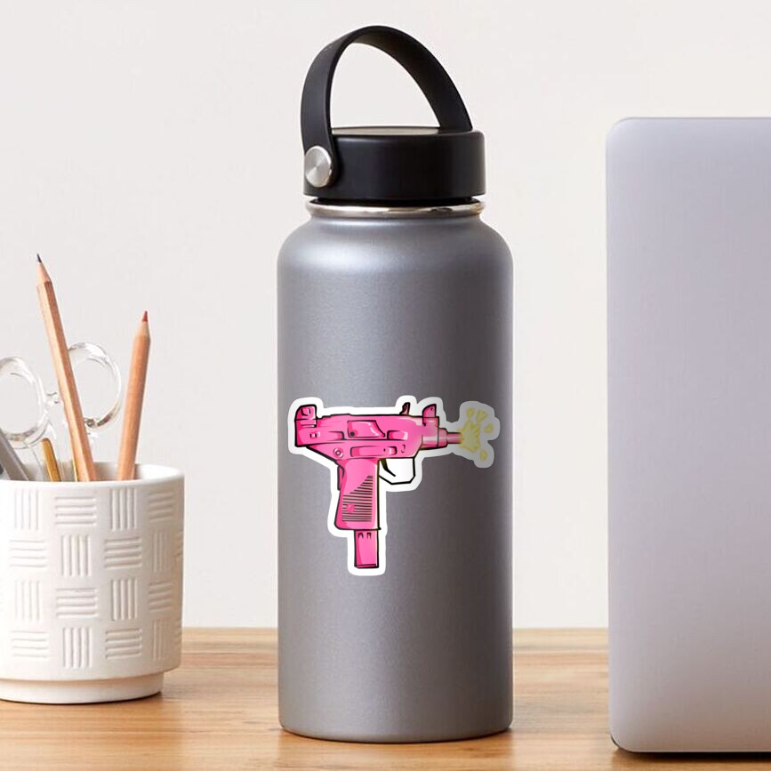 "PINK UZI art" Sticker for Sale by mdogxxx | Redbubble