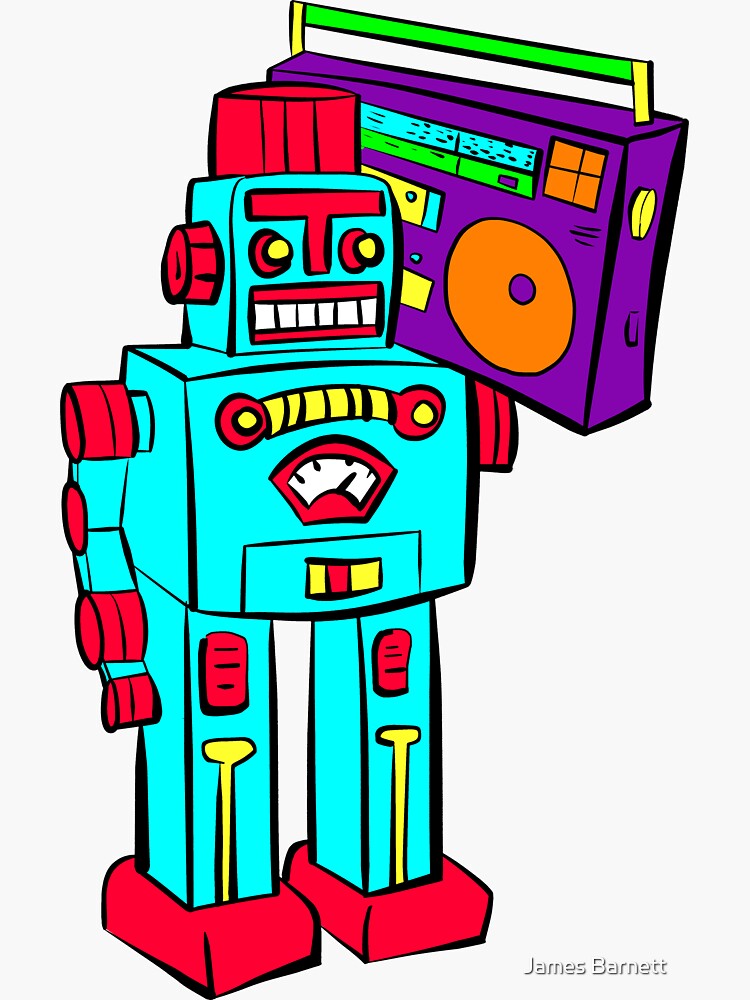 "Boombot" Sticker for Sale by elreyart | Redbubble