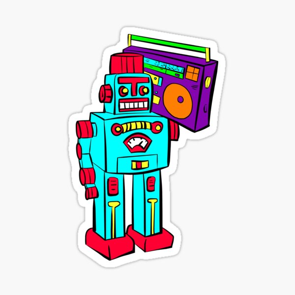 "Boombot" Sticker for Sale by elreyart | Redbubble